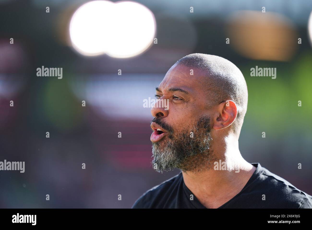 Vejle, Denmark. 15th May, 2024. David Nielsen (Coach Lyngby) before the ...