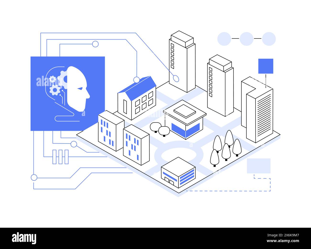 AI-Optimized Urban Planning abstract concept vector illustration Stock ...