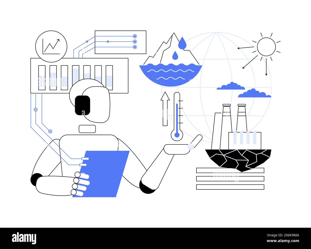 AI-Analyzed Climate Change abstract concept vector illustration Stock ...