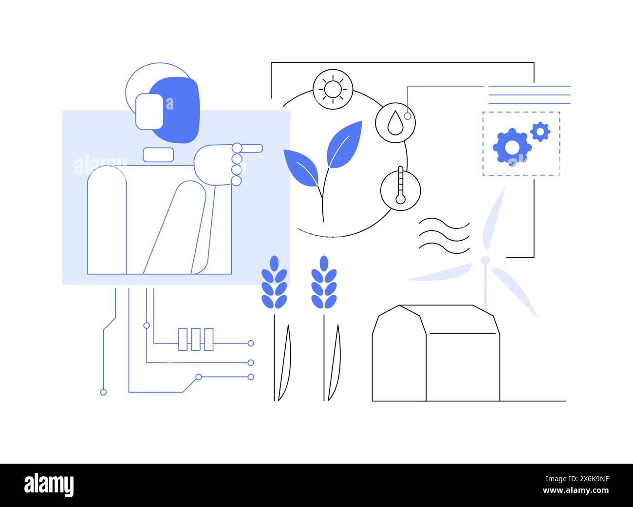 AI-Powered Agriculture Sustainability abstract concept vector ...