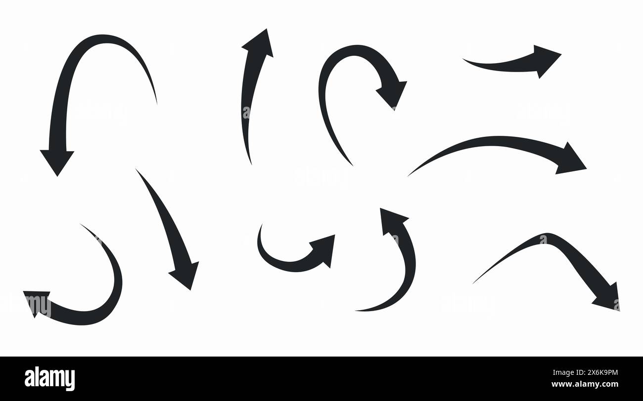 Vector Arrows Set. Vector isolated editable black and white arrows ...