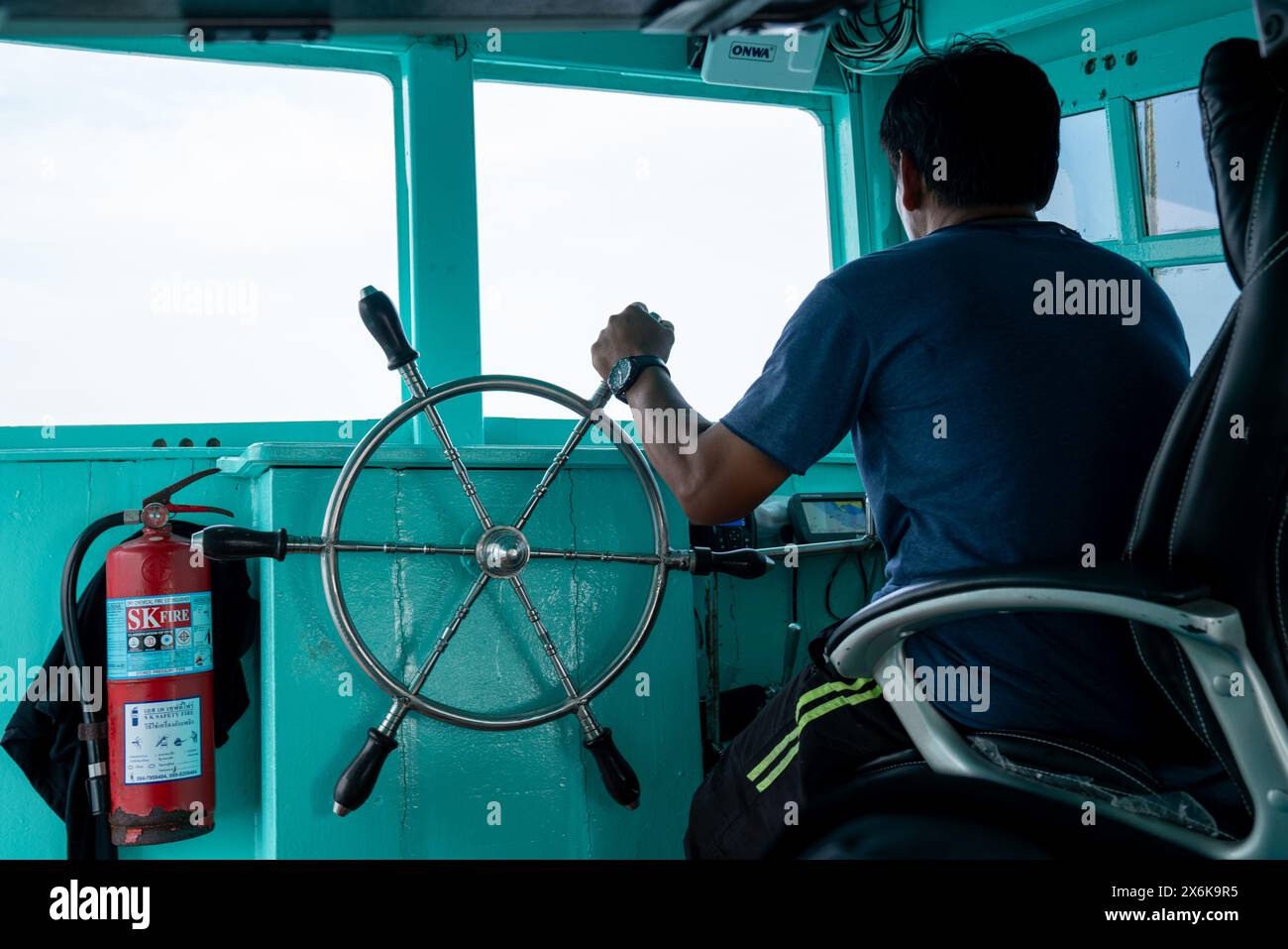 Diving boat and diving equipment Stock Photo - Alamy