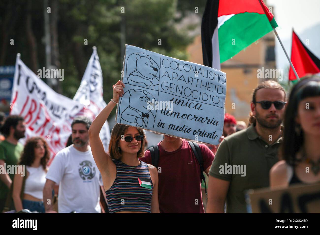 Demonstration in Palermo in solidarity with Palestine, organized by the ...