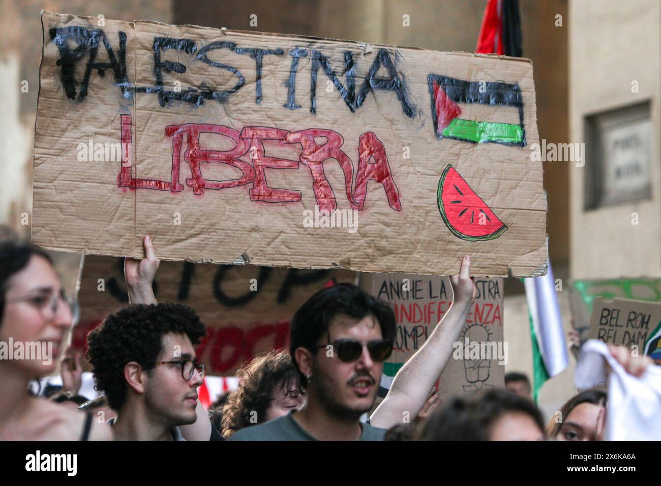 Demonstration in Palermo in solidarity with Palestine, organized by the ...