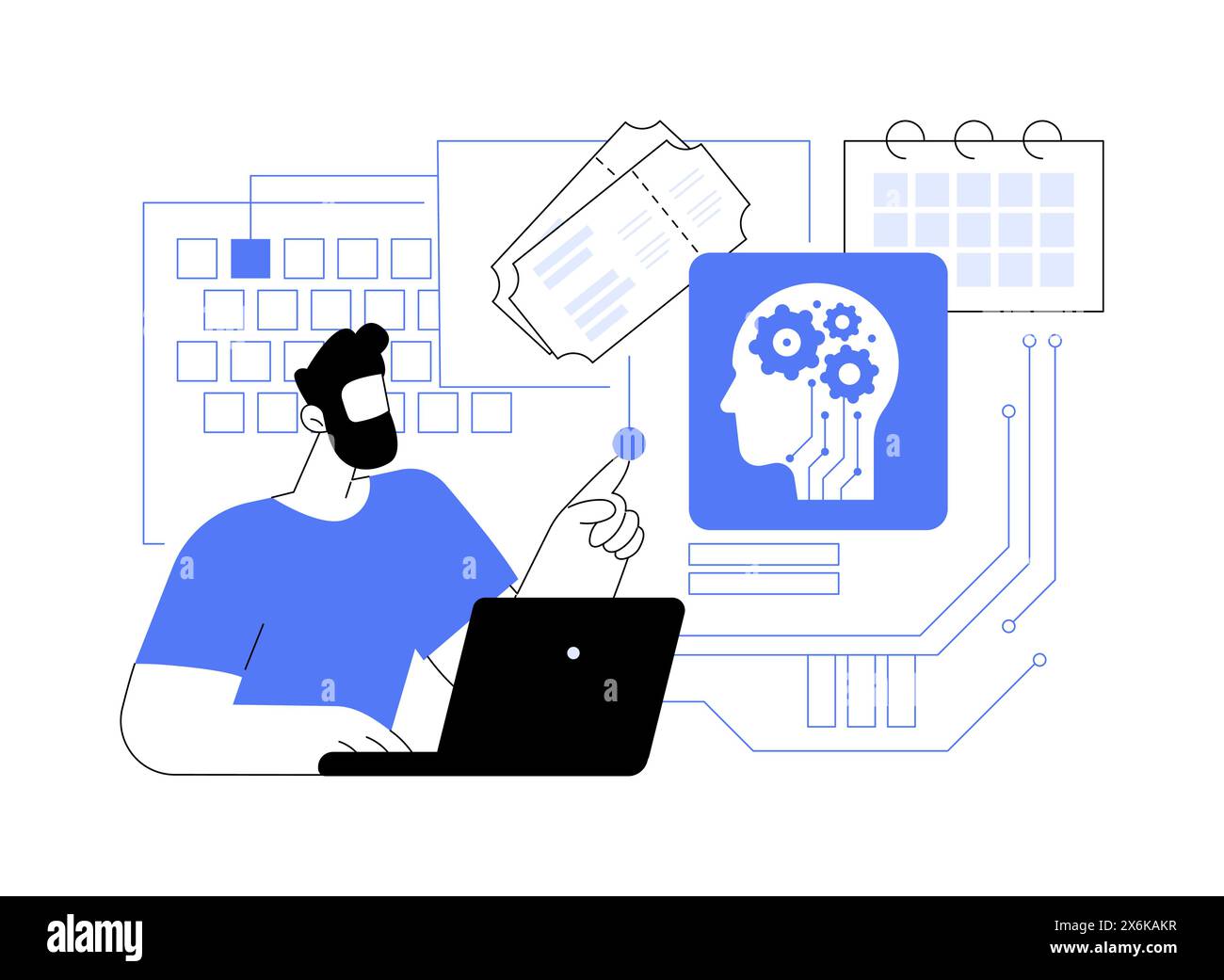 AI-Enhanced Event Management abstract concept vector illustration Stock ...