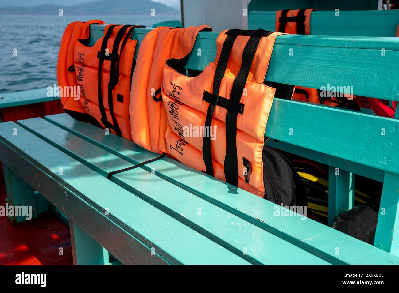 Diving boat and diving equipment Stock Photo - Alamy