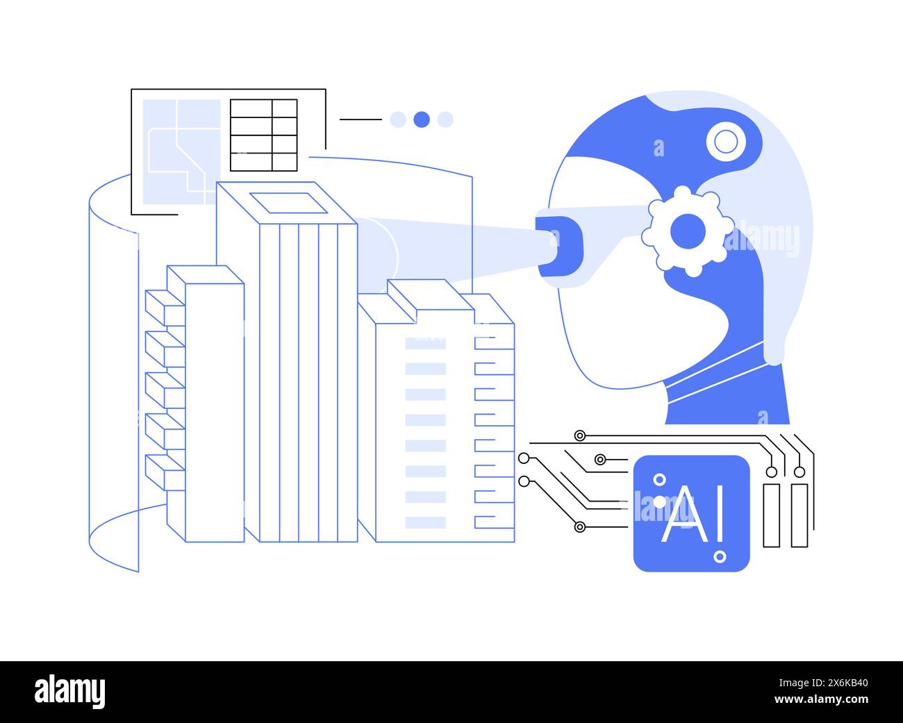 AI-Enhanced Virtual Reality Walkthroughs abstract concept vector ...