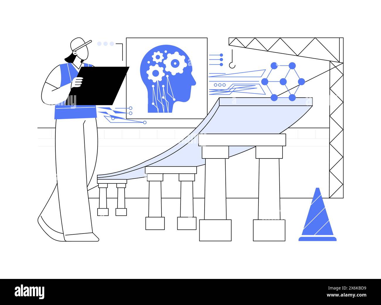 AI-Enhanced Structural Integrity abstract concept vector illustration ...
