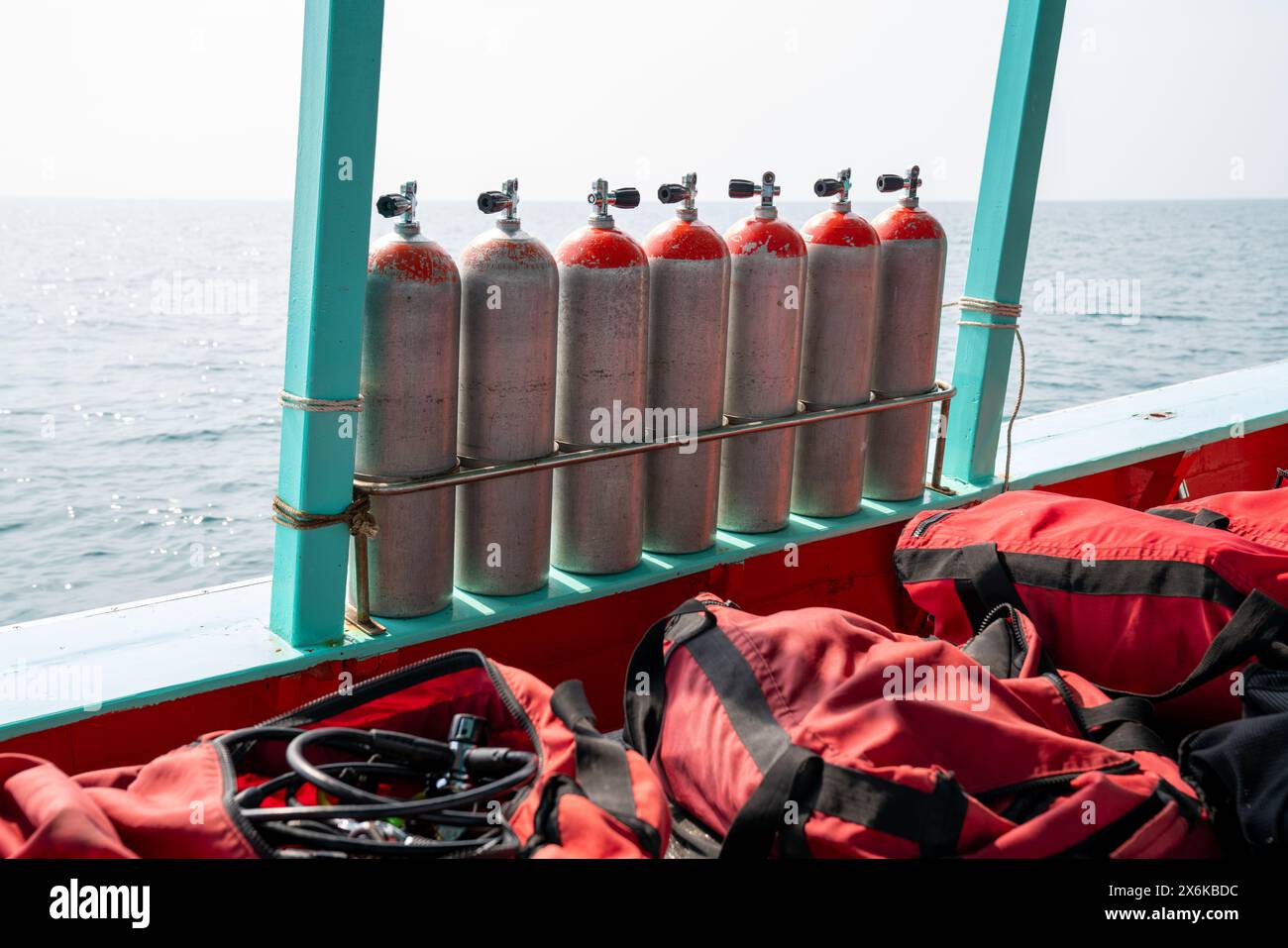 Diving boat and diving equipment Stock Photo - Alamy