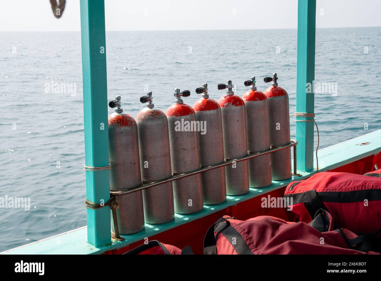 Diving boat and diving equipment Stock Photo - Alamy