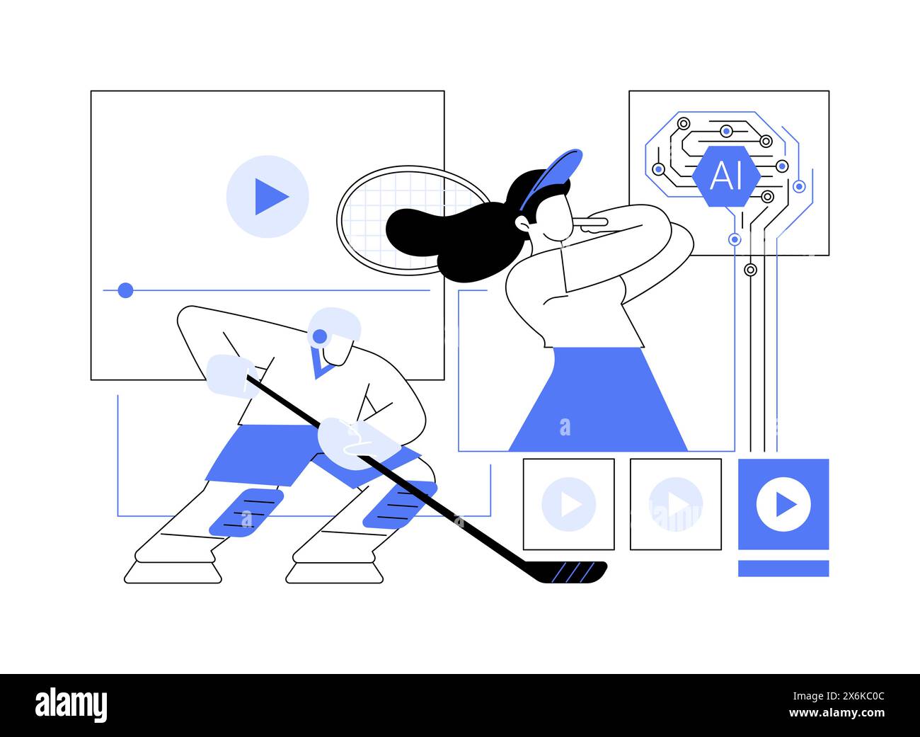 AI-Enhanced Sports Broadcasting abstract concept vector illustration ...