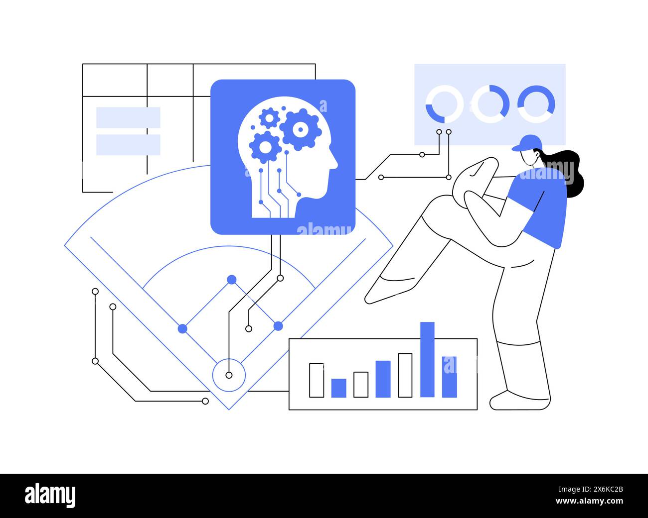 AI-Powered Game Simulations abstract concept vector illustration Stock ...