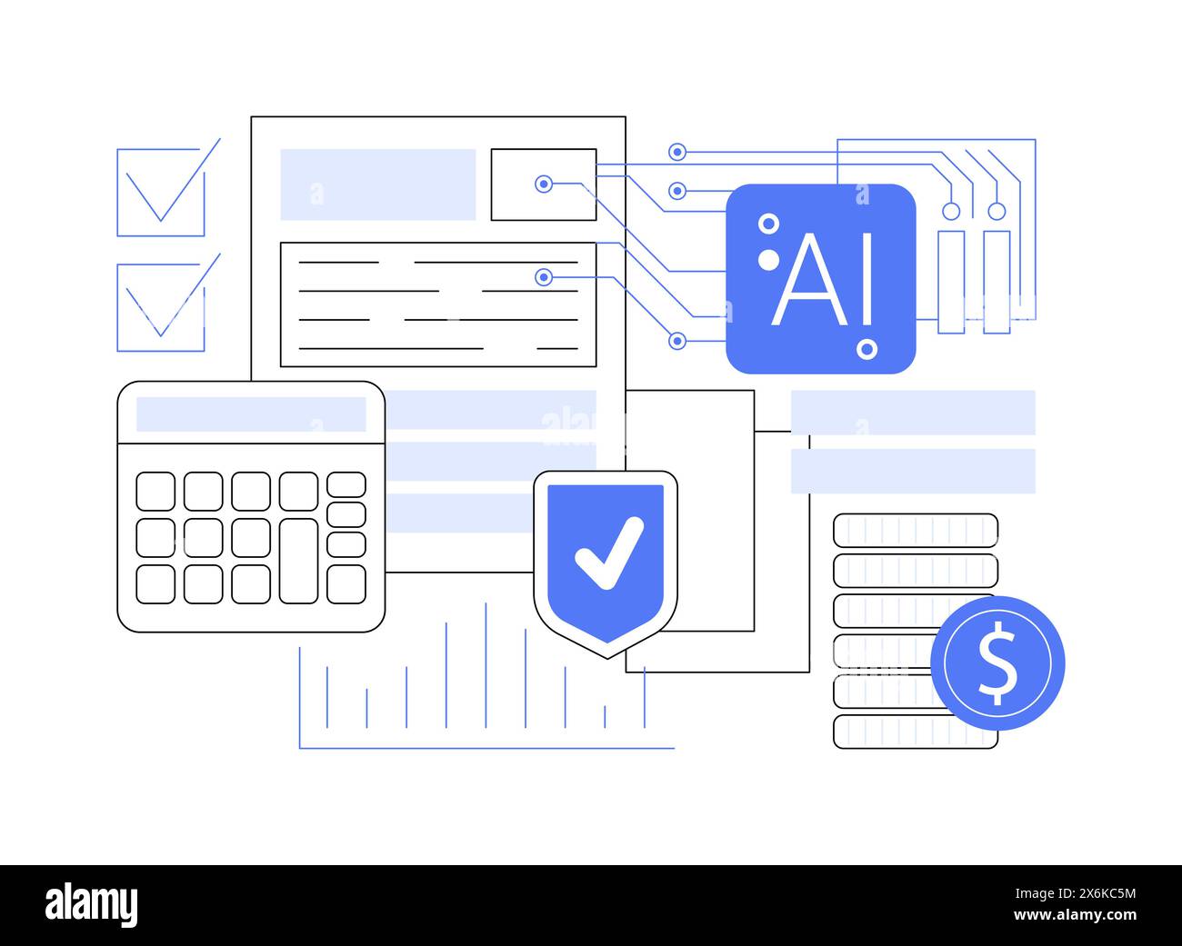 AI-Streamlined Claims Processing abstract concept vector illustration ...
