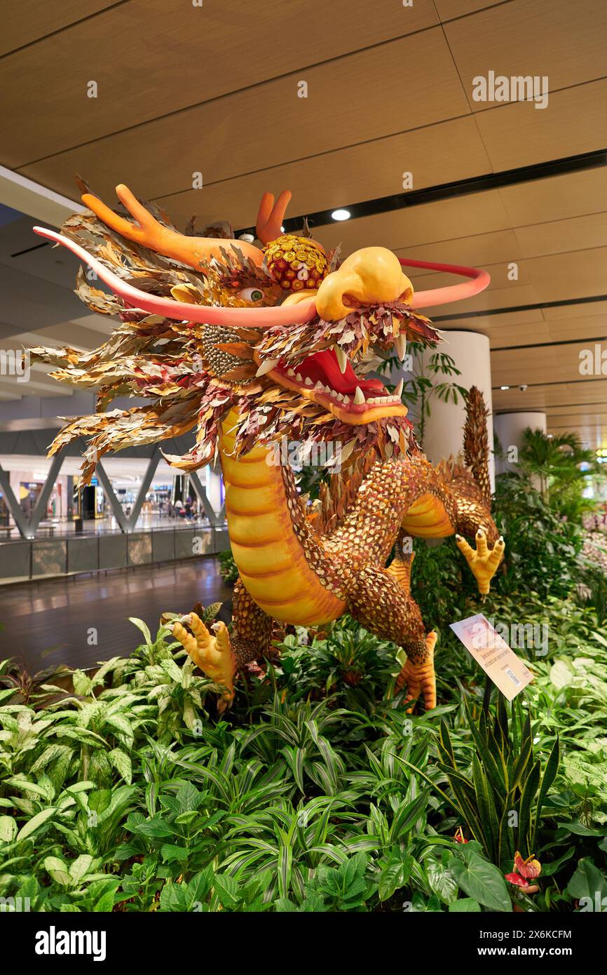 SINGAPORE - NOVEMBER 06, 2023: dragon statue as seen at Singapore ...