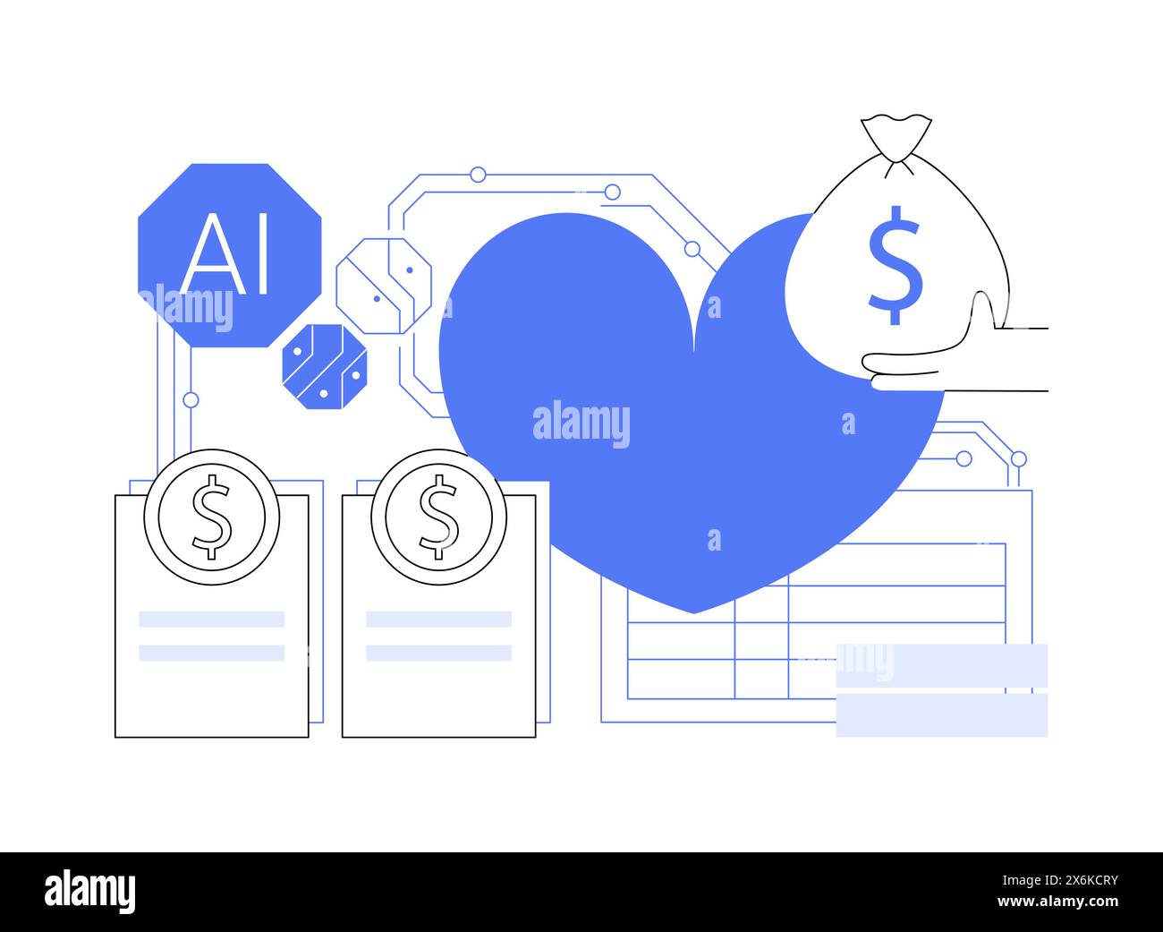 AI-Enhanced Donor Engagement abstract concept vector illustration Stock ...