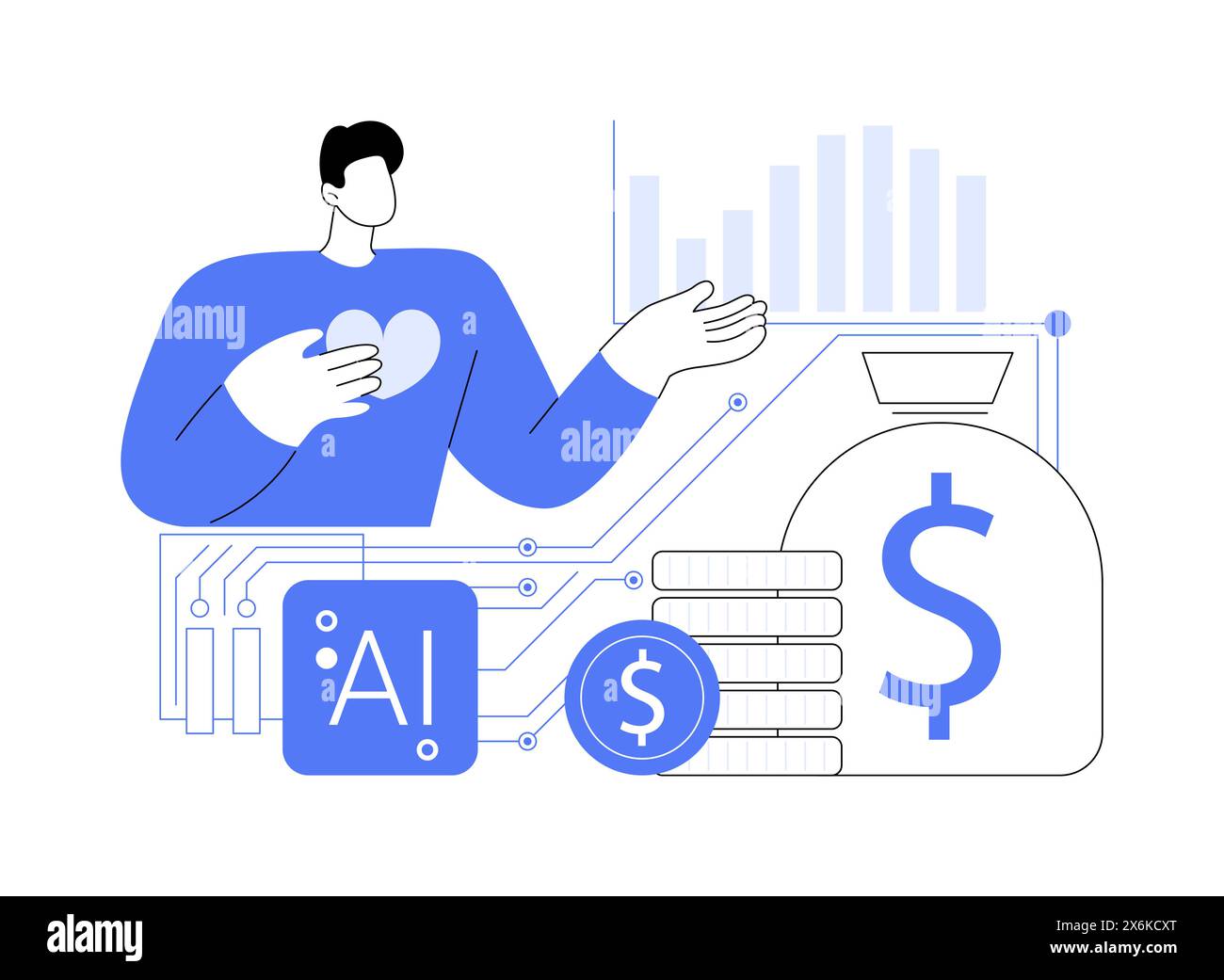 AI-Supported Fundraising Forecasting abstract concept vector ...