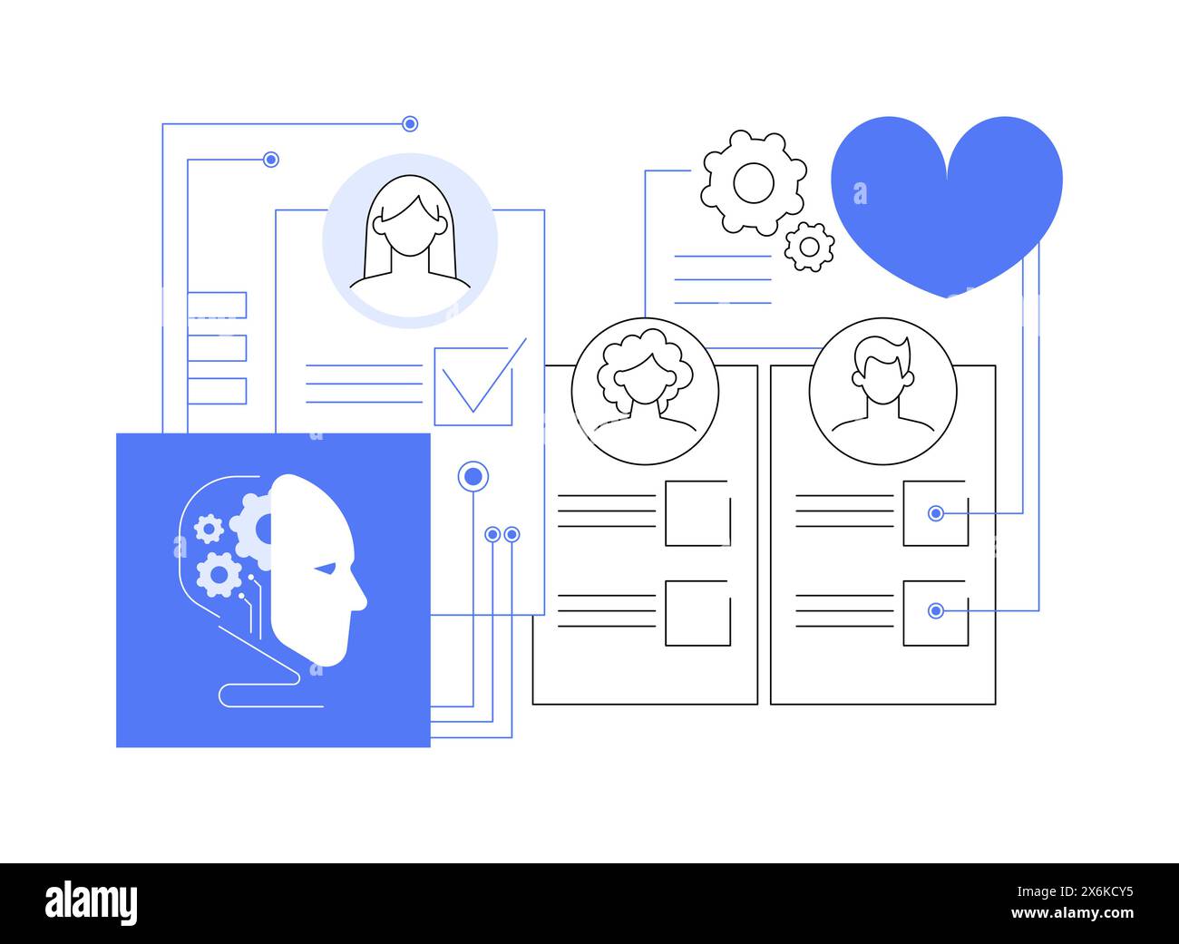 AI-Backed Volunteer Matching abstract concept vector illustration Stock ...