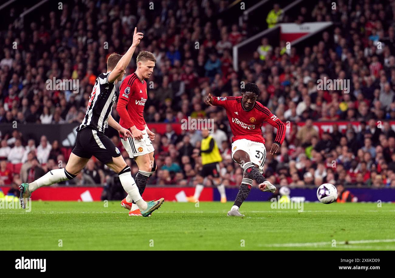 Manchester United's Kobbie Mainoo scores their side's first goal of the ...