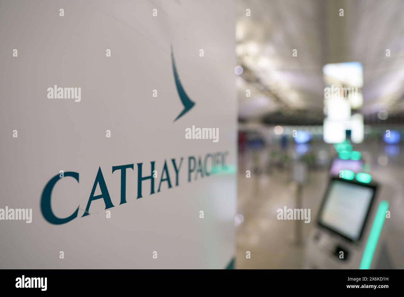 HONG KONG, CHINA - DECEMBER 04, 2023: close up shot of Cathay Pacific ...