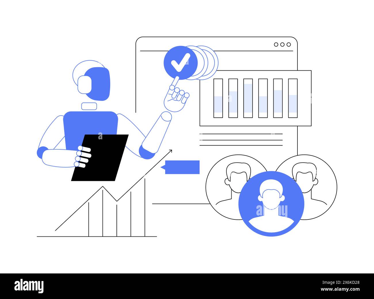 AI-Powered Impact Assessment abstract concept vector illustration Stock ...