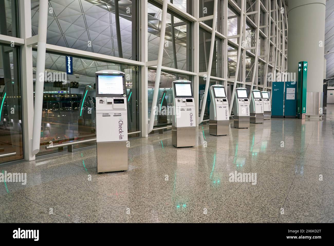 HONG KONG, CHINA - DECEMBER 04, 2023: self check-in area in Hong Kong ...