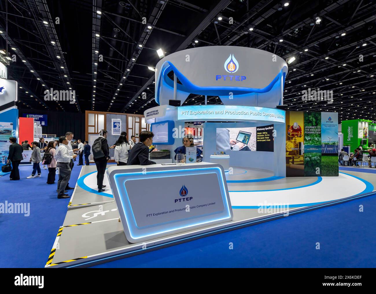 Bangkok, Thailand. 15th May, 2024. A view of the booth of PTTEP an oil ...