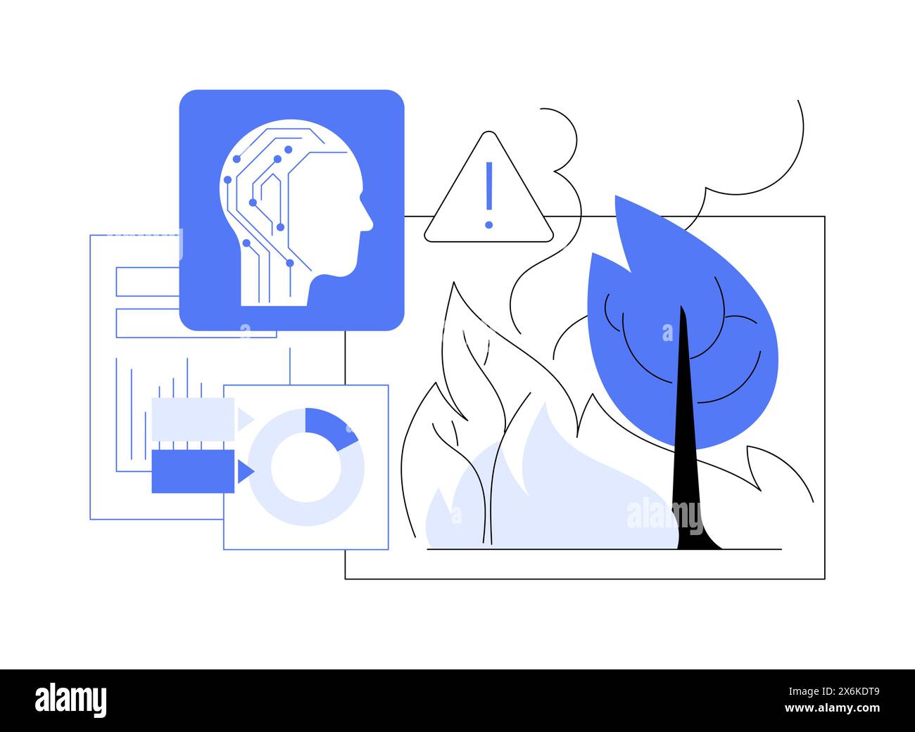AI-Enhanced Disaster Response abstract concept vector illustration ...