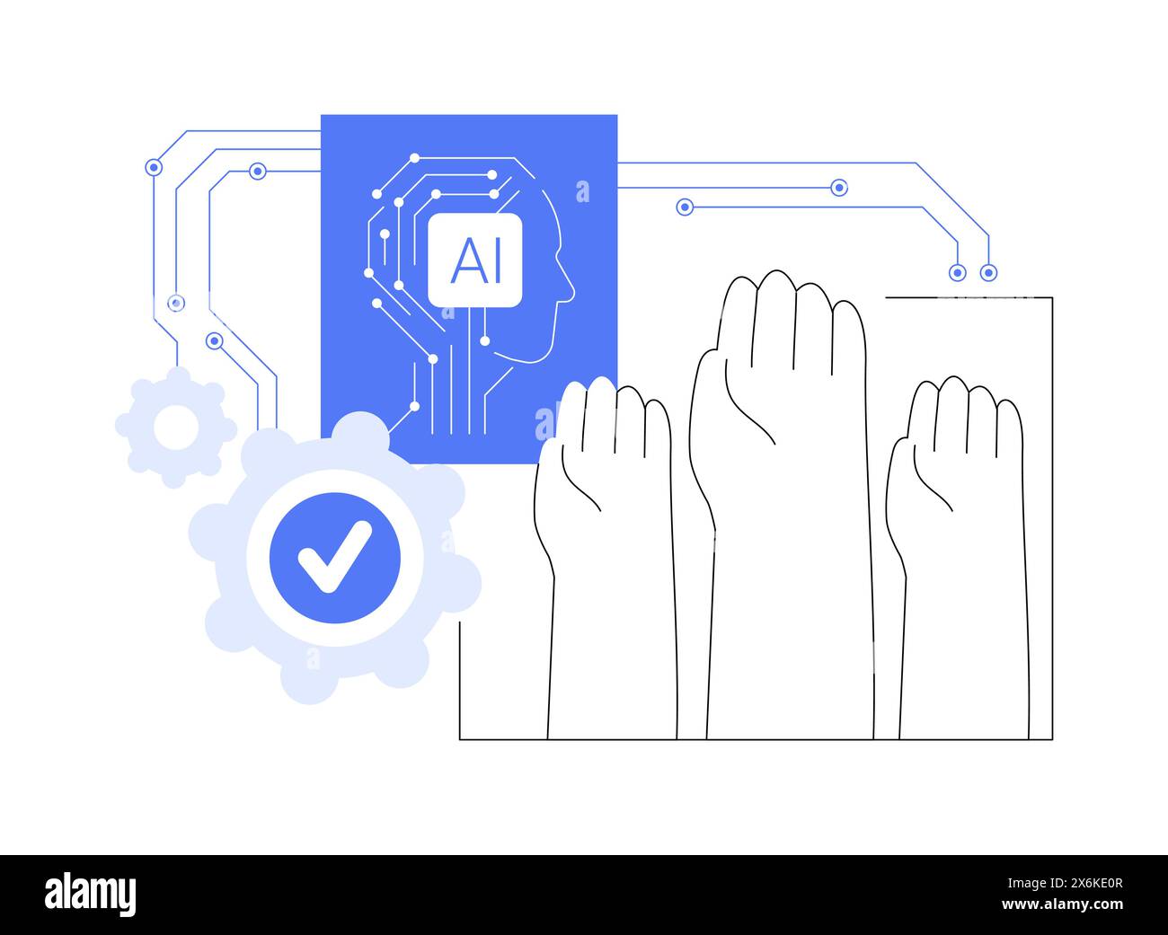 AI-Supported Civic Engagement abstract concept vector illustration ...