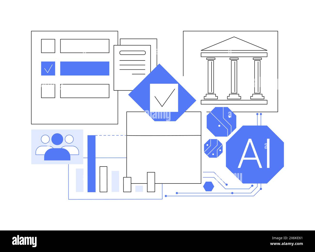 AI-Analyzed Electoral Systems abstract concept vector illustration ...
