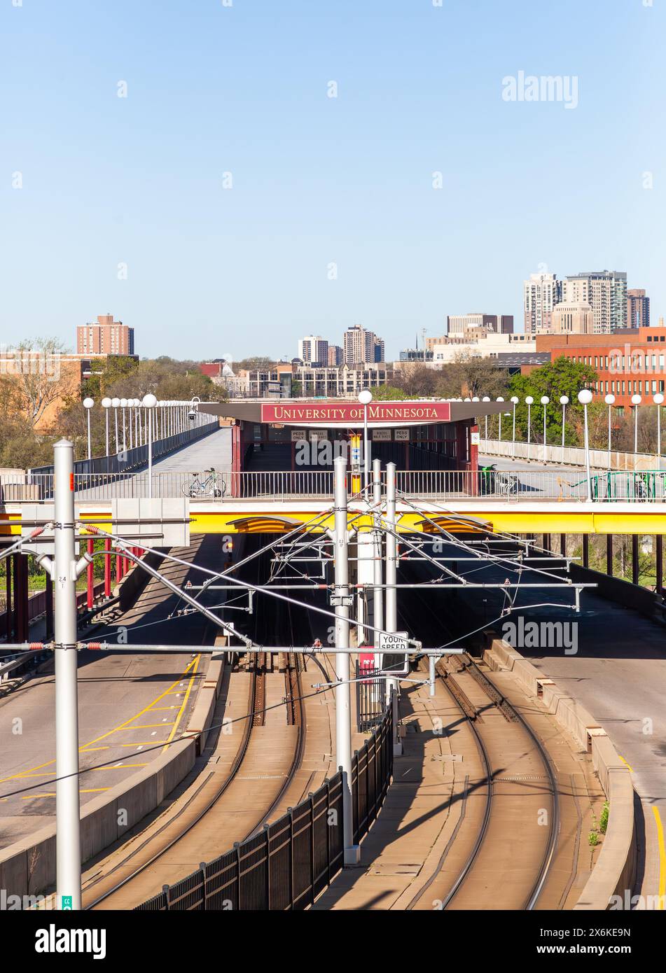 The light rail system from the campus of the University of Minnesota ...