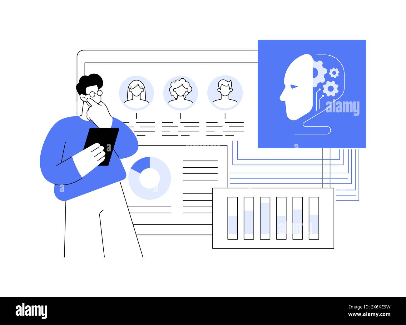AI-Analyzed User Behavior abstract concept vector illustration Stock ...