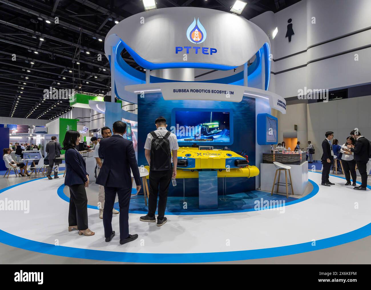 Bangkok, Thailand. 15th May, 2024. A view of the booth of PTTEP which ...