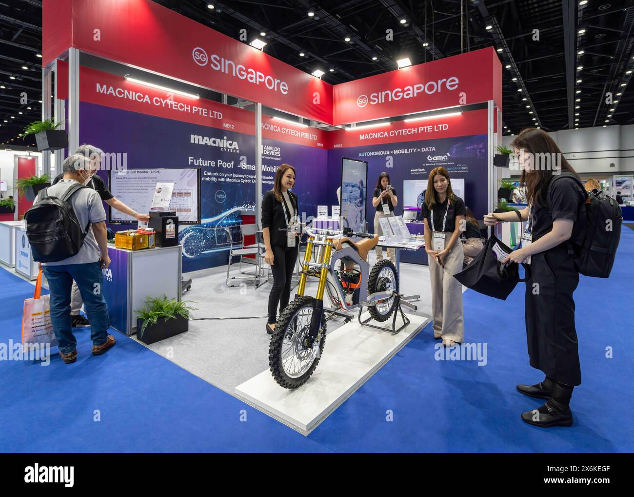 Bangkok, Thailand. 15th May, 2024. A view of the booth of Macnica Cytech, a supplier of analog ...