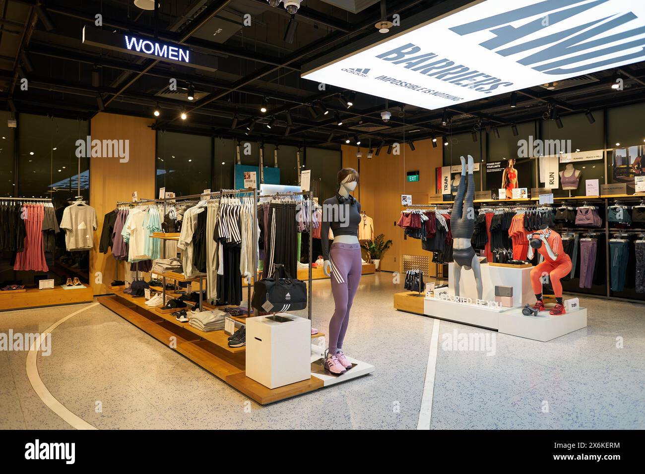 SINGAPORE - NOVEMBER 06, 2023: interior shot of Adidas store in ...
