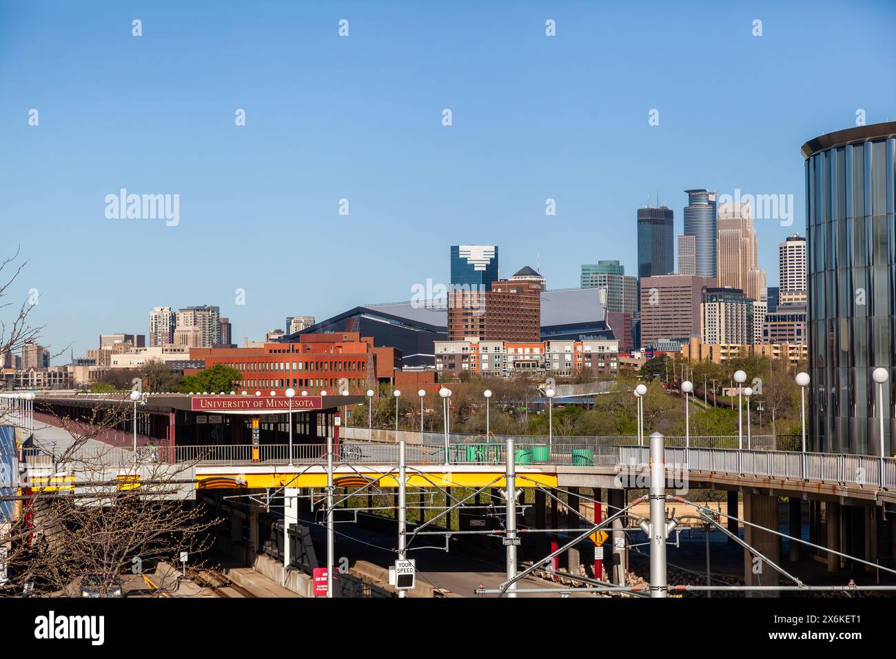 The light rail system from the campus of the University of Minnesota ...