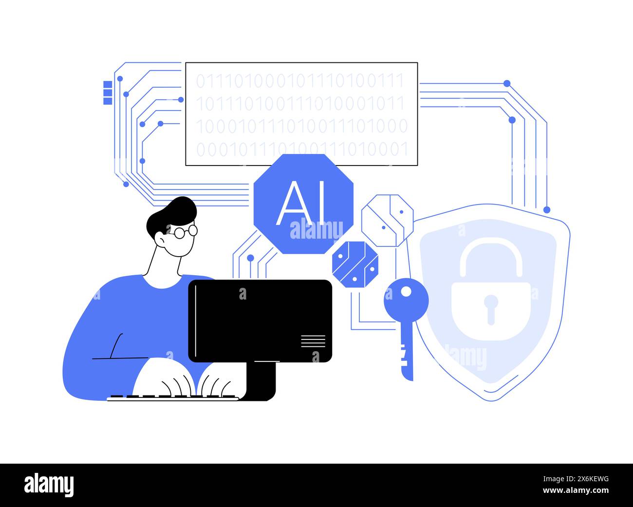 AI-Supported Encryption abstract concept vector illustration Stock ...