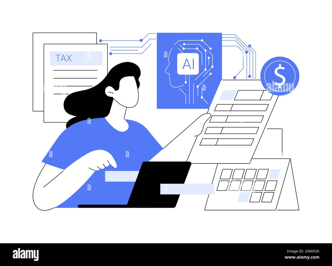 AI-Backed Tax Planning abstract concept vector illustration Stock ...