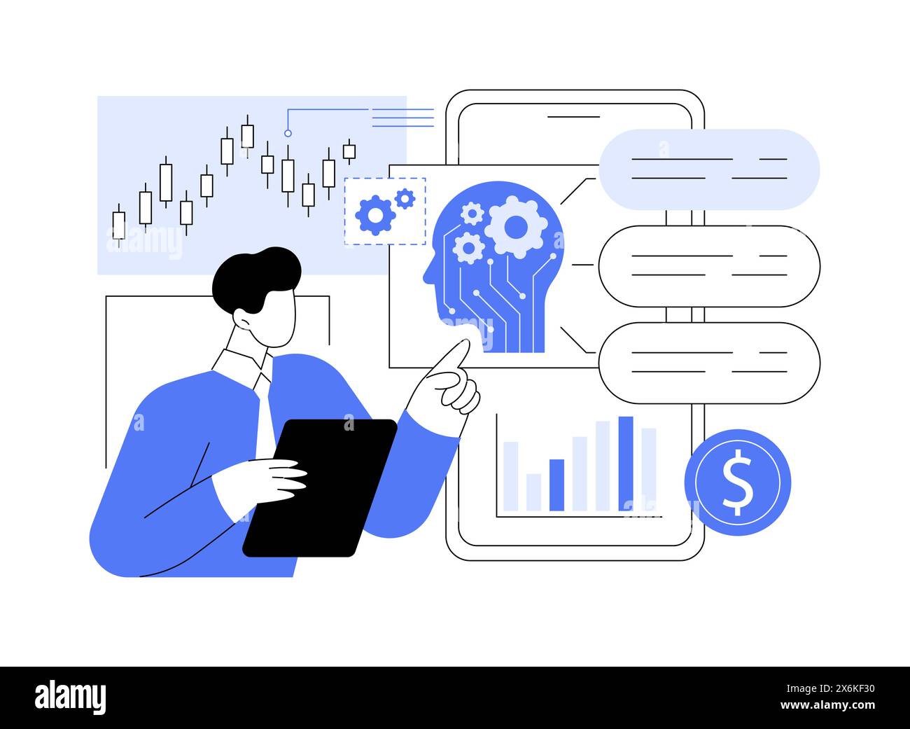 AI-Supported Financial Advice abstract concept vector illustration ...