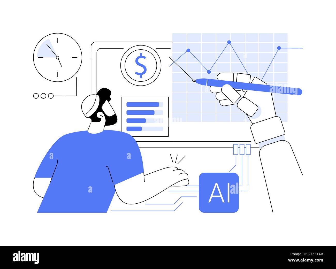 AI-Analyzed Debt Management abstract concept vector illustration Stock ...