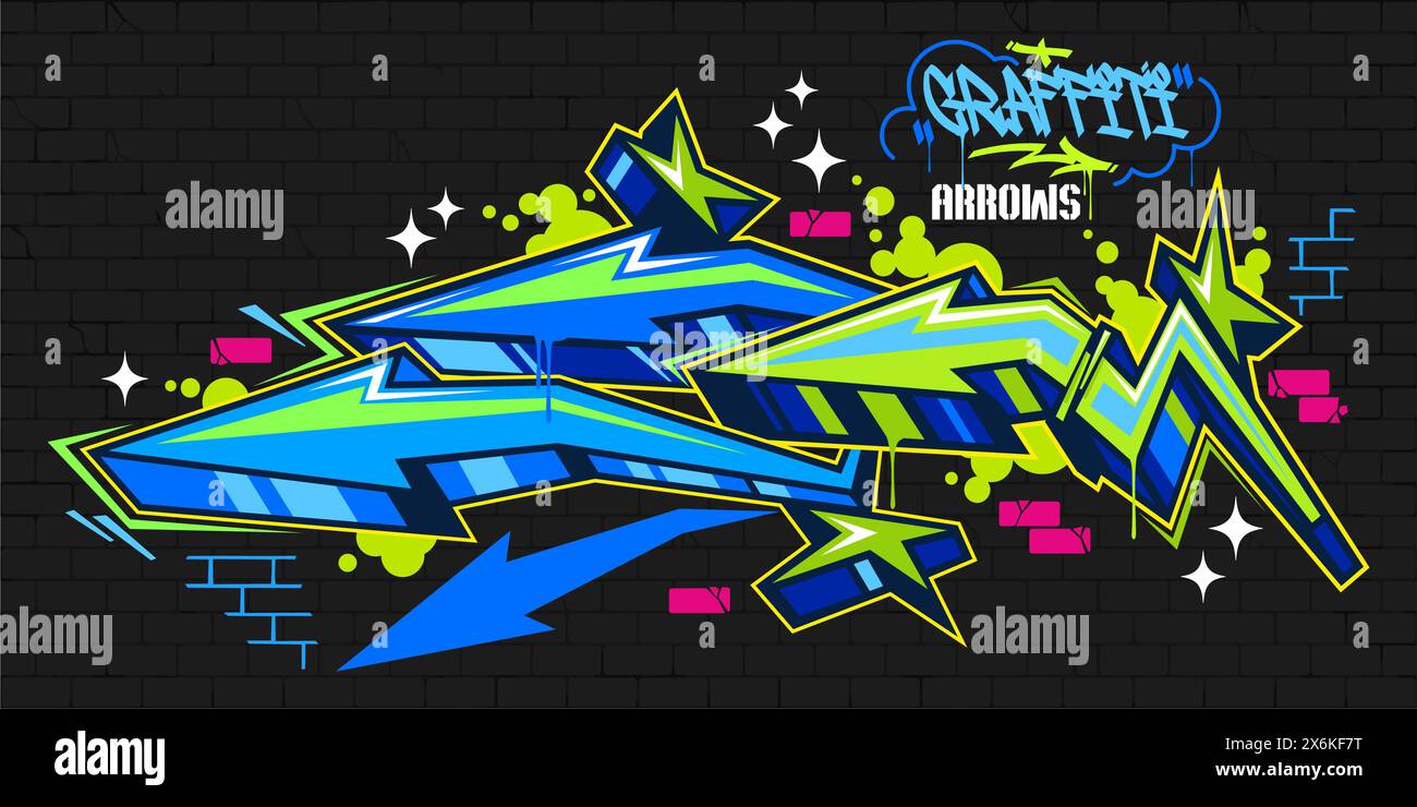 Cool Trendy Colorful Abstract Urban Street Art Graffiti Style Arrows ...