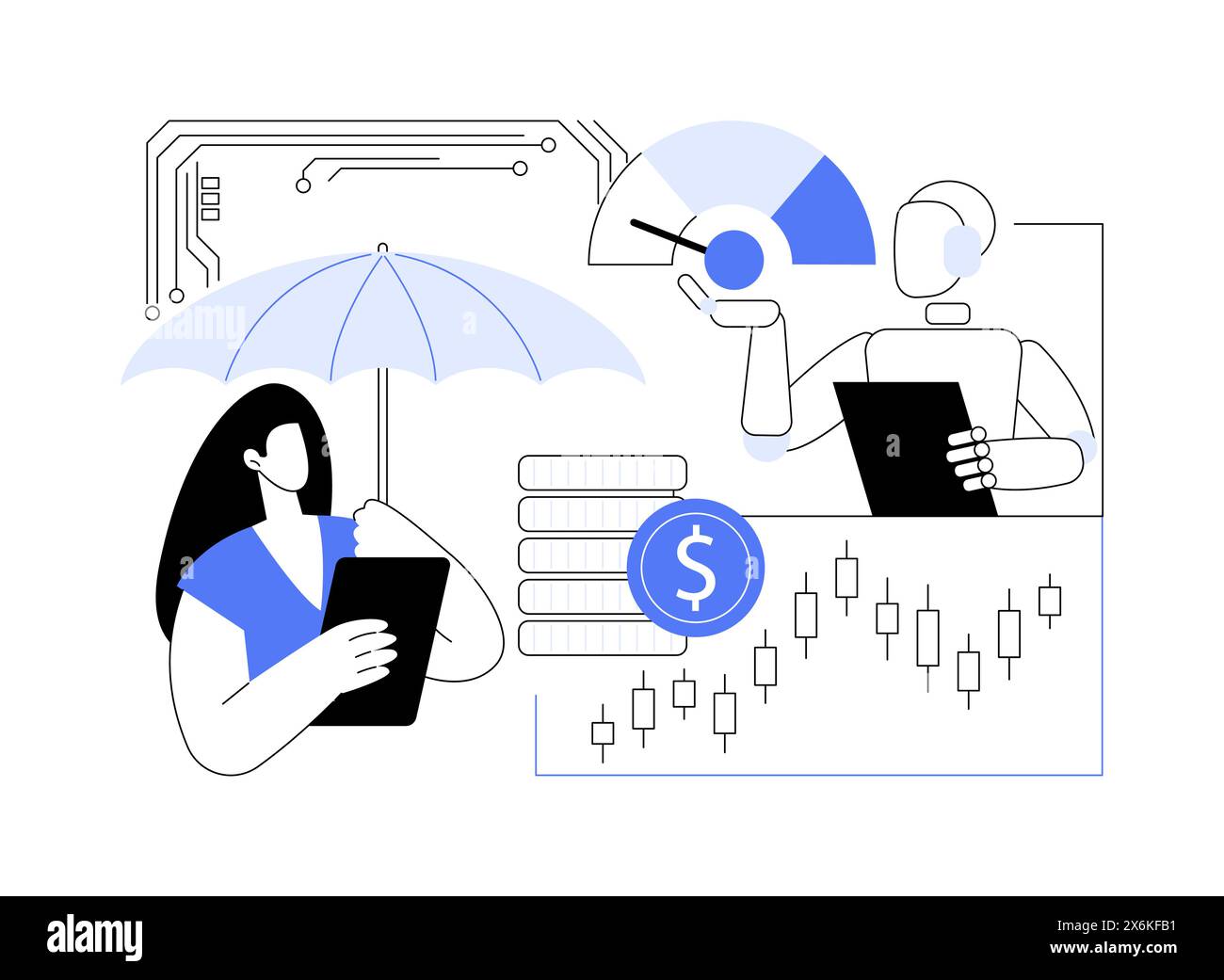 AI-Analyzed Investment Risks abstract concept vector illustration Stock ...