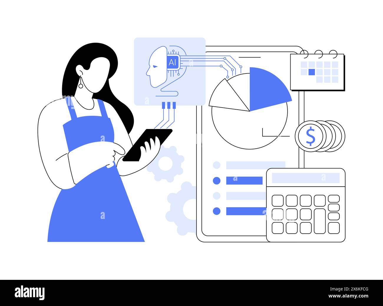 AI-Enhanced Expense Tracking abstract concept vector illustration Stock ...