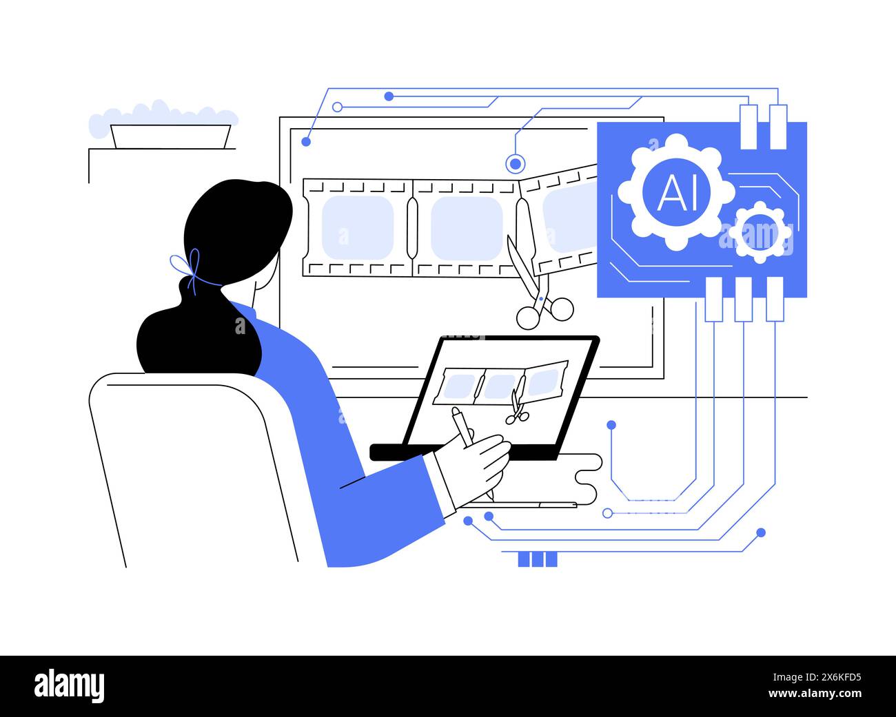 Ai Optimized Video Editing Abstract Concept Vector Illustration Stock Vector Image And Art Alamy