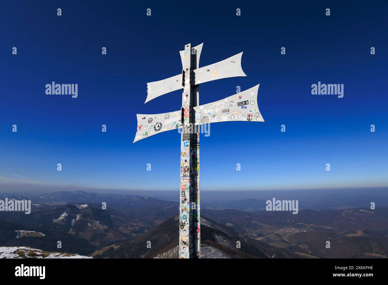 Klak, Mala Fatra, Slovakia - March 3, 2023: Double Cross. Slovak ...