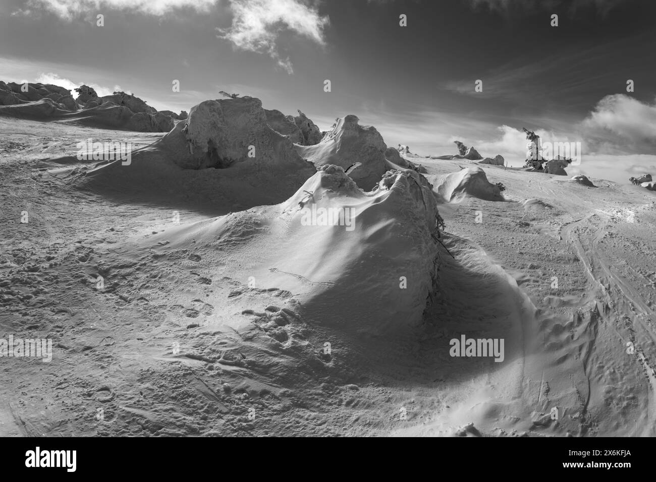 Landscape in beskydy mountains Black and White Stock Photos & Images ...