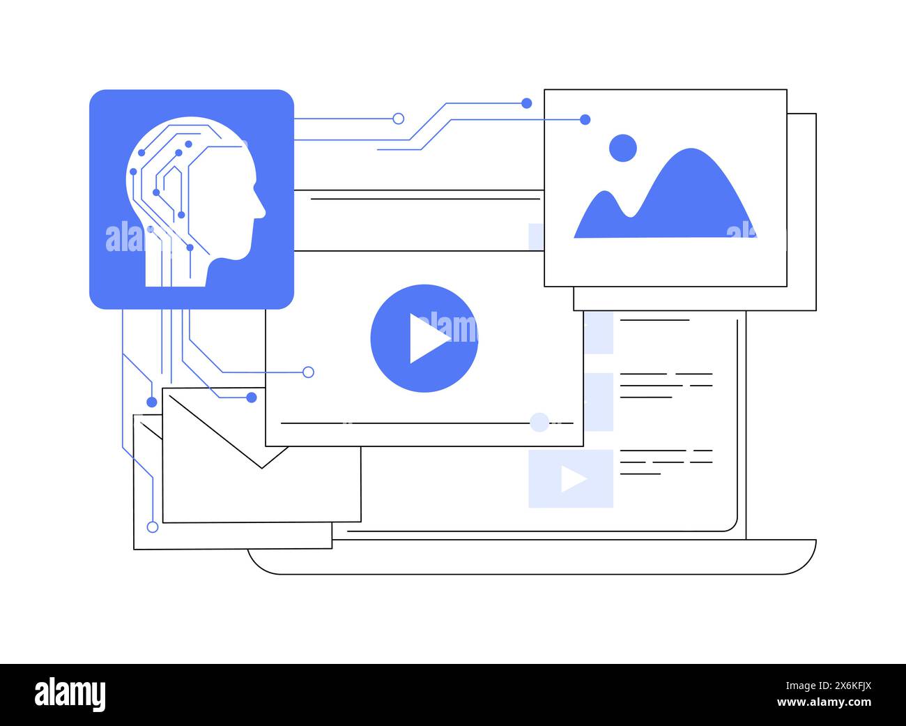 AI-Streamlined Content Creation abstract concept vector illustration ...