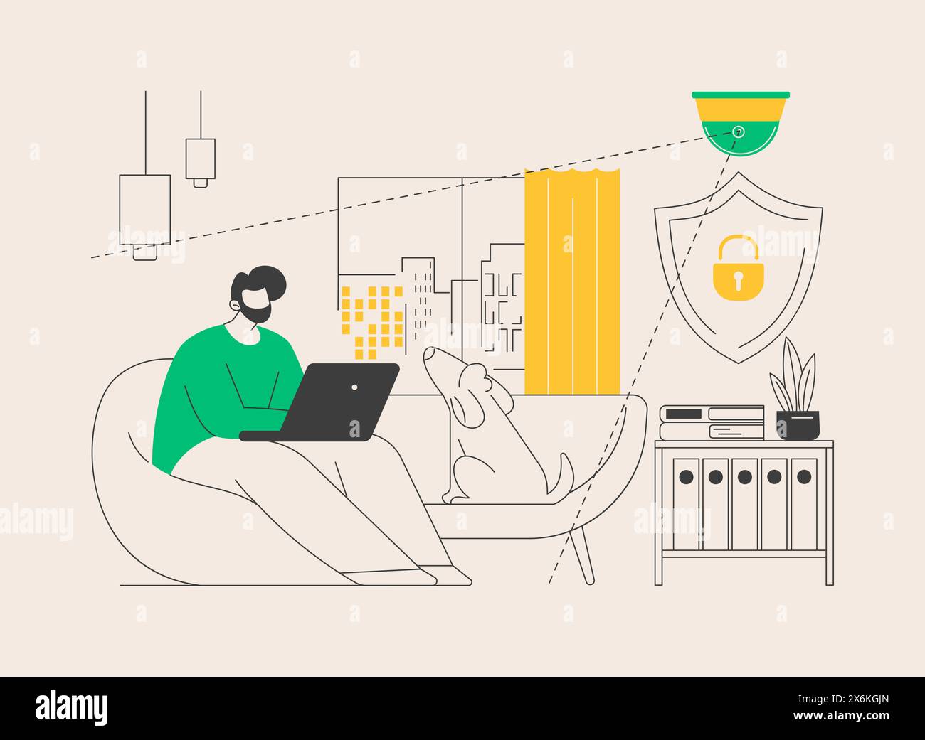 Indoor security system abstract concept vector illustration Stock ...