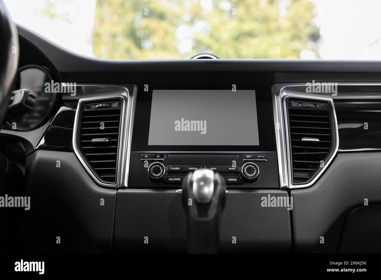 Modern navigation system with screen in car Stock Photo - Alamy