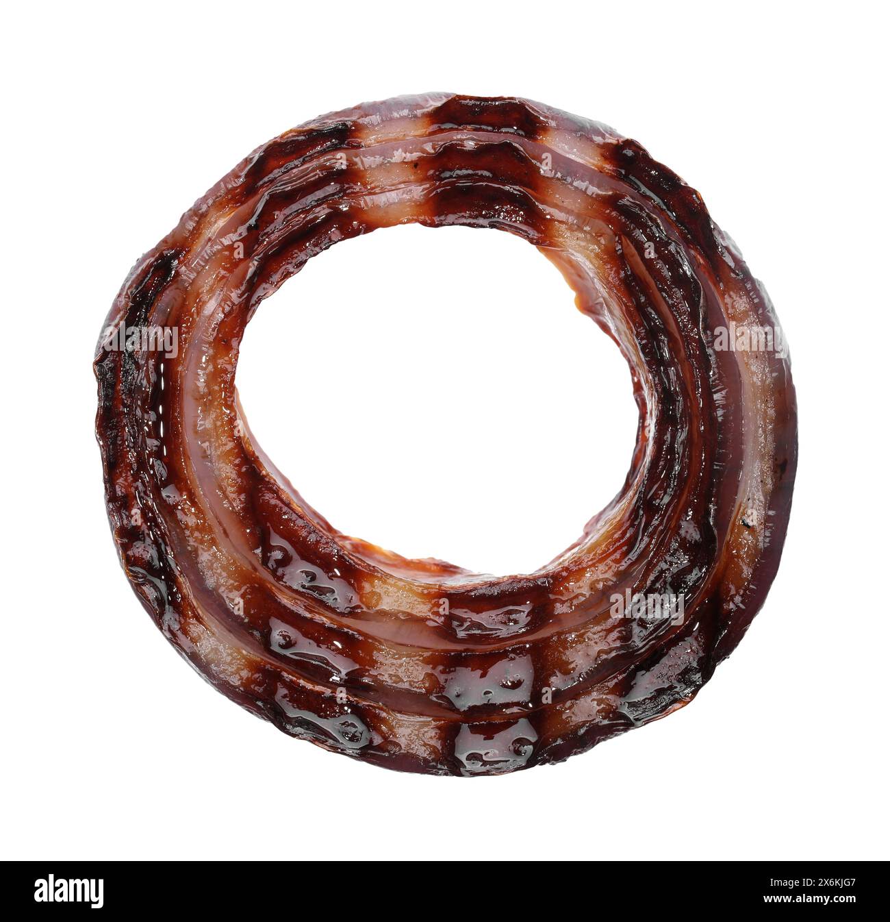 Slice of grilled red onion isolated on white Stock Photo - Alamy