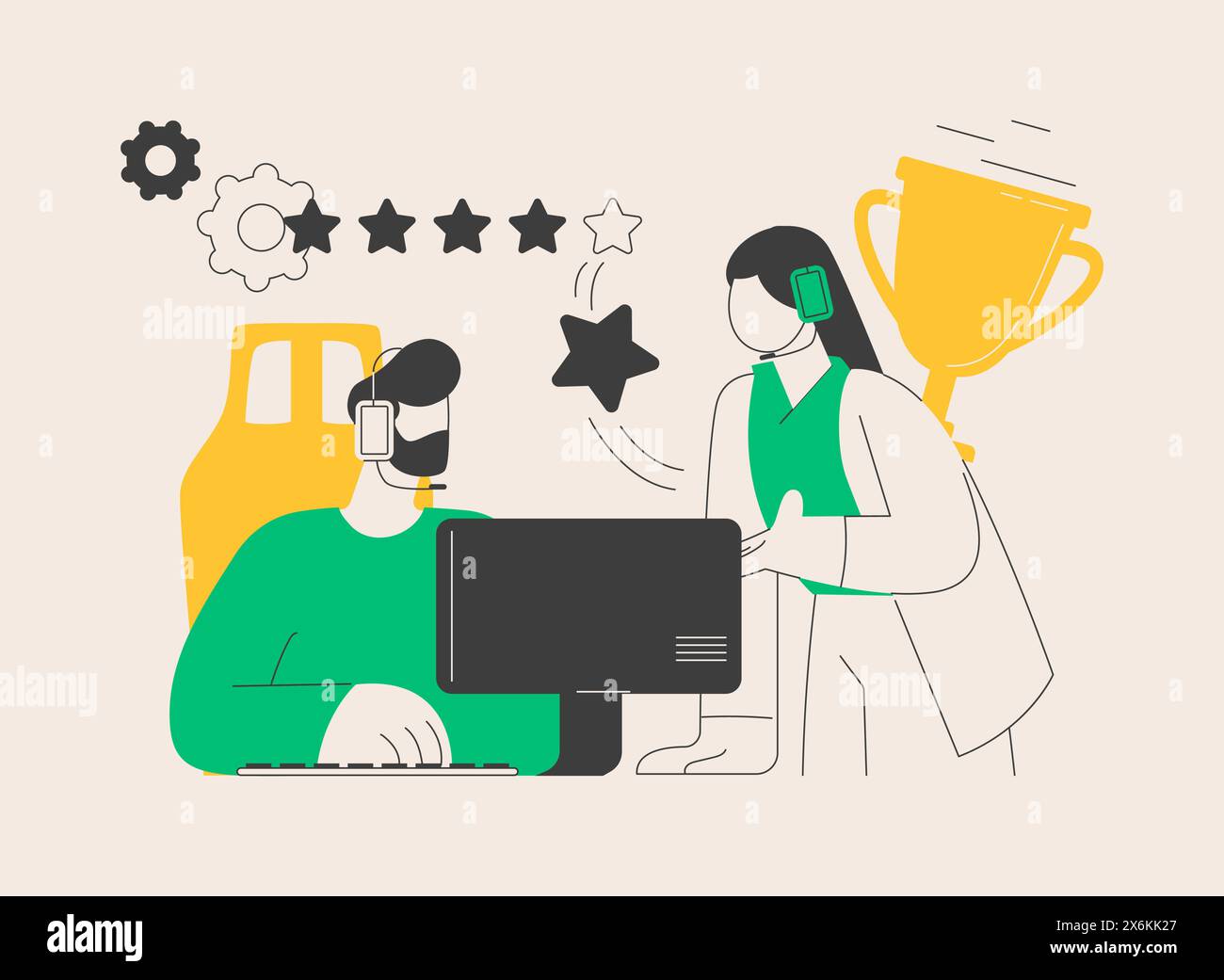 Esports coaching abstract concept vector illustration Stock Vector ...